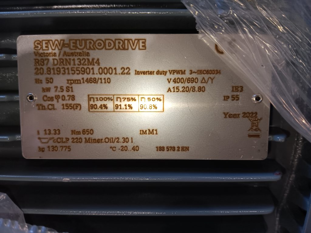 SEW R87 gearbox with 7.5kw motor – Used Machinery Sales