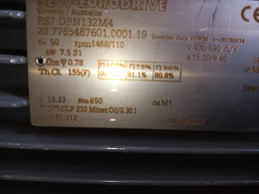 SEW R87 gearbox 7.5 kw motor – Used Machinery Sales